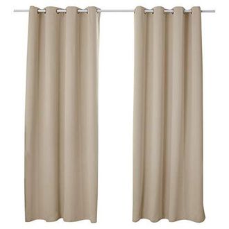 Woltu Lot de 2 Rideaux Occultant, avec OEillets, Rideau Thermique Isolant, 135x245cm, Sable