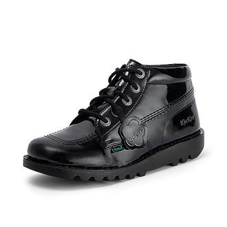 Kickers Bottines classiques Hi pour femme | Extra confortables | Durabilité accrue | Qualité supérieure, Vegan Noir, 37 EU
