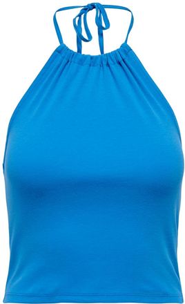 Only Damen Onlnew Kira S/L Top Box Jrs, Indigo Bunting/Detail:halterneck, XS