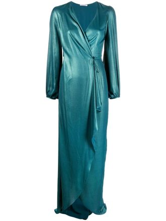 Parlor robe portefeuille Crush à coupe longue - Bleu