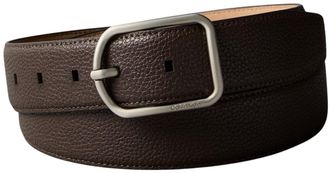 Calvin Klein Herren Gürtel Round Buckle 3,5 cm Ledergürtel, Braun (Ck Dark Brown), 90 cm