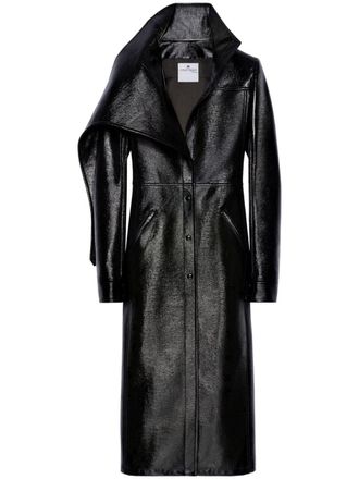 Courr&egrave;ges Vinyl-Trenchcoat - Schwarz