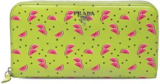 Prada Portefeuille Long Pre-owned - Femme - Pre-owned - Vert - Taille: ONE Size
