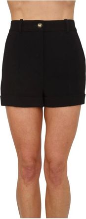 Elisabetta Franchi Femme, Shorts, Noir, Taille: 38 FR Shorts en Cr&ecirc;pe L&eacute;ger