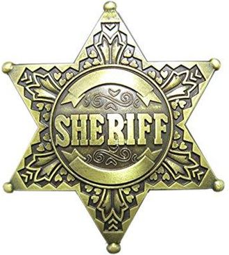 Inconnu Schnalle123 Boucle de ceinture Western Sheriff étoile Cowboy aspect 3D pour ceinture interchangeable - Modèle 89