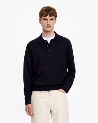 Arket Polopullover Aus Merinowolle -Blau