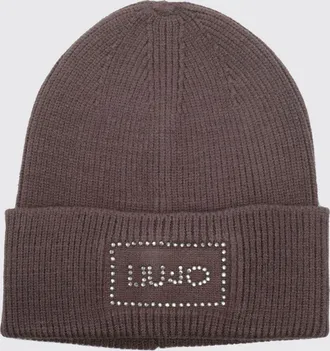 Liu Jo Rippstrick-Beanie mit Umschlag und Strass-Logo