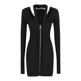 ADĀMO Andrea Adamo Zip-Strickpullover - - Dresses - Damen - Schwarzk - S