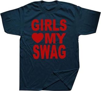 Keephen Girls Love My Swag Things T-Shirt Dr&ocirc;le Lettre Impression 3D Manches Courtes Col Rond Casual Tee Shirts Tops pour Femmes Hommes