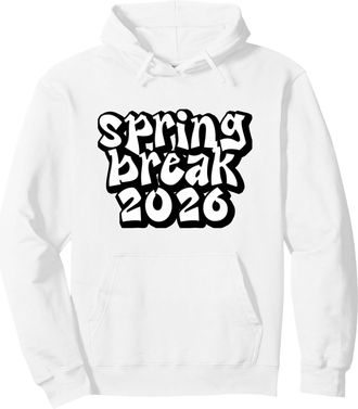 BDAZ Spring Break 2026 Vacation Graffiti Schwarz Wei&szlig; Schriftzug Pullover Hoodie