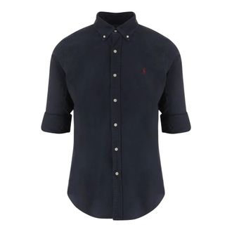 Polo Ralph Lauren Homme, Chemises, Bleu, Taille: XL Logo Embroidery Cotton Shirt