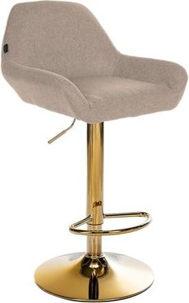 Clp Tabouret de Bar Braga rev&ecirc;tement Tissu avec pi&egrave;tement dor&eacute; I r&eacute;glable en Hauteur et pivotant &agrave; 360&deg;, Couleur:Taupe