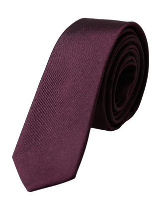 Dolce & Gabbana Bordeaux Solid Silk Adjustable Men Tie