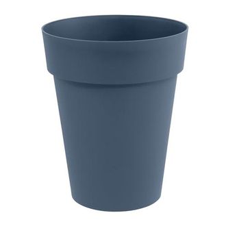 Eda Pot de Fleur Vase Mi-Haut Toscane &Oslash; 44 cm - Volume 50 L - &Oslash; 44 x H.53 cm - Bleu Jean