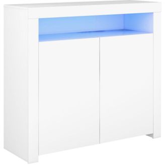 Need Coiffeuse buffet blanc meuble de rangement de salon avec lumi&egrave;re LED