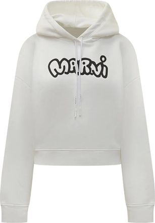 Marni Hoodie mit Logo-Print - Weiß