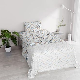 Italian Bed Linen Bettwäscheset River für Einzelbett aus Baumwolle und recycelten Fasern, Design: tarim, gefertigt in Italien, Twin