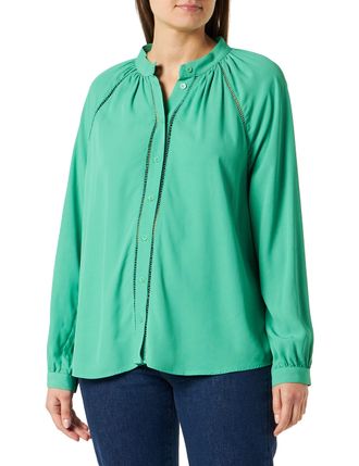 Seidensticker Damen Regular Fit Langarm Bluse, Grün, 48