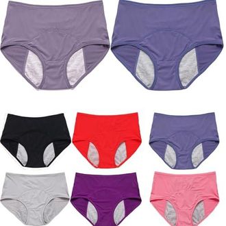 Generic Culotte taille haute en maille pour femme - Culotte en coton doux post-partum - Culotte menstruelle pour femme, 2 pi&egrave;ces-G, 5XL