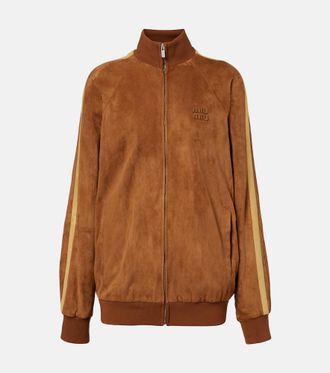 Miu Miu Oversize-Jacke aus Veloursleder