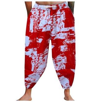 Generic Short de bain pour homme - Short d&eacute;t&eacute; pour homme - Pantacourt de radis tha&iuml;landais - Mode masculine - Grande taille - D&eacute;contract&eacute;, rouge, XXL