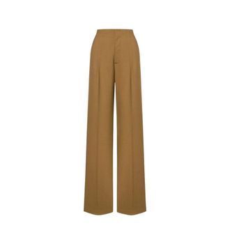 Alberta Ferretti Femme, Pantalons, Beige, Taille: 40 FR Pantalon en Laine Tropicale