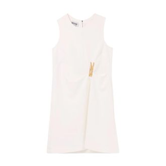 Moschino Wei&szlig;es Cady-Kleid mit verspielter Stickerei - - Dresses - Damen - Wei&szlig; - L