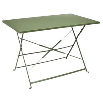 The Home Deco Factory The Home Deco Factory - Table de jardin pliante 110x70x71 cm en m&eacute;tal kaki