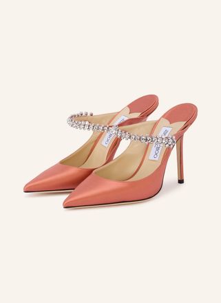 Jimmy Choo London Mules Bing Mit Schmucksteinen orange
