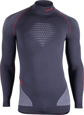 UYN Herren Evolutyon Langärmliges mit Rollkragen Herren Unterhemd, Charcoal/White/Red, XXL EU