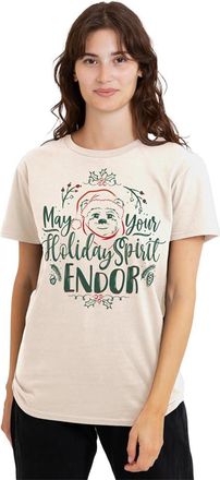 Star Wars WHITELISTED Damen Star Wars Holiday Spirit Endor Christmas Ewok Ladies, Natural T-Shirt, Natur, XL