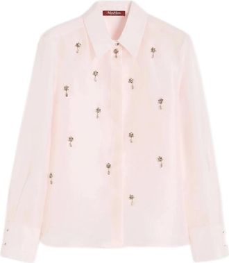 Max Mara Femme, Blouses et Chemises, Rose, Taille: 36 FR Silk Organza Shirt