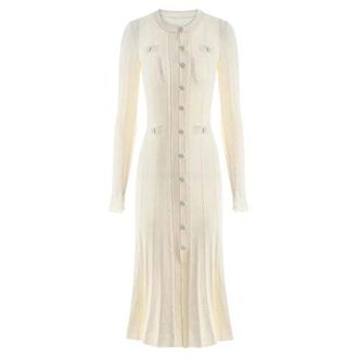 Generic Robe en tricot à manches longues pour femme - Élégante et décontractée, beige, S