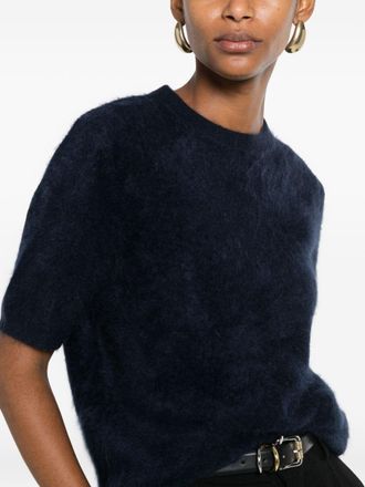 Soft Goat Cashmere T-Shirt - Navy