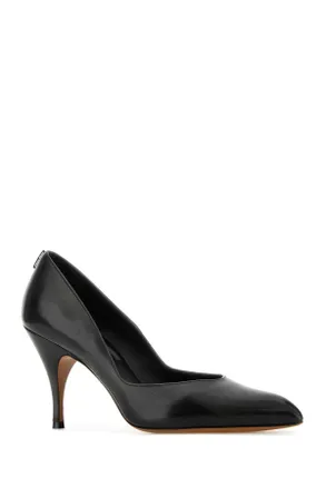 Miu Miu Womens Black Leather Pumps Nero Calfleather Scarpe Con Tacco High Heel Shoes