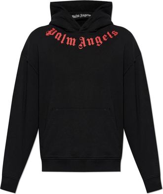 Palm Angels Homme, Sweatshirts et sweats &agrave; capuche, Noir, Taille: S Neck Logo Sweat &agrave; capuche