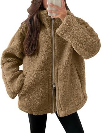 ORANDESIGNE Veste En Laine Dagneau Pour Femme, Manteau Épais Et Chaud En Peluche, Mode Féminine, Fermeture Éclair, Col Montant, Vêtements Dextérieur, Automne Hive