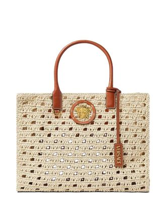 Versace La Medusa Grand sac fourre-tout en raphia