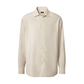 Ermenegildo Zegna Langarm Hemd mit Knopfleiste - - Shirts - Herren - Beige - M