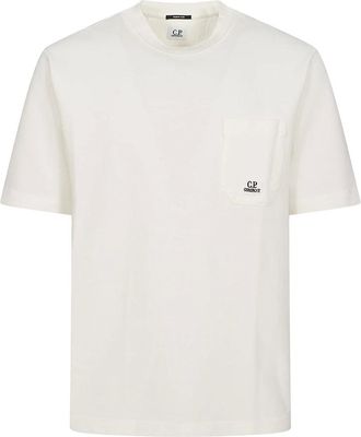 C.P. Company C.p. Company, Homme, Tops, Blanc, Taille: M T-Shirt Ras du Cou