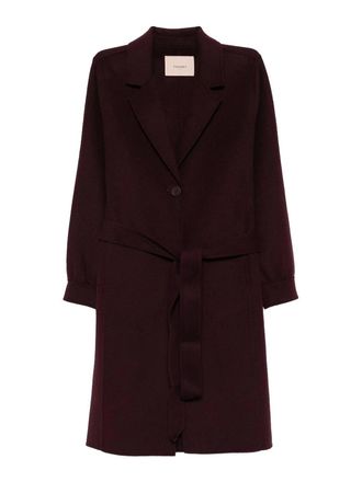 Twinset Manteau Au Genou - Violet