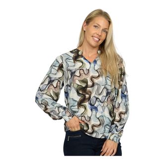 2-Biz Femme, Blouses et Chemises, Multicolore, Taille: 46 FR Chemisier fluide &agrave; manches longues