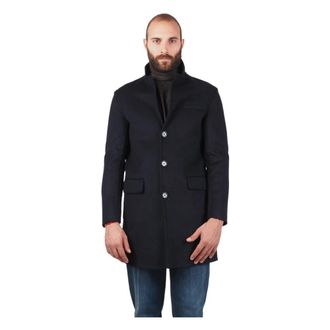 AT.P. CO Blauer Wollmischungsmantel Gioele - - Coats - Herren - Blau - M