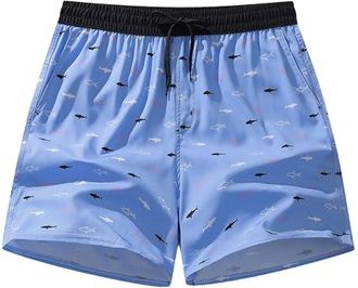 Generic Maillot de bain pour homme avec doublure en maille, short de plage et poches, bleu, XL