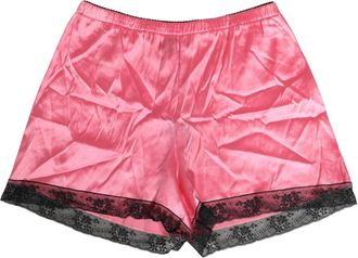 Dolce & Gabbana Femme, V&ecirc;tements de nuit et de d&eacute;tente, Rose, Taille: 38 FR Shorts en soie avec d&eacute;tails en dentelle