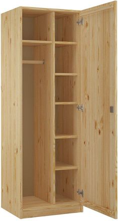 Erst-Holz Badschrank B&uuml;roschrank Spind Kiefer Mass. m. vielen F&auml;chern u. Schloss 90.60-42