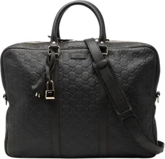 Gucci unisex, Pre-owned, Noir, Taille: ONE Size Sacoche en cuir gaufr&eacute; doccasion