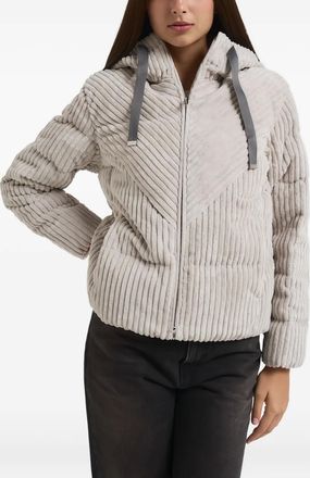 Colmar veste en velours côtelé à capuche - Tons neutres