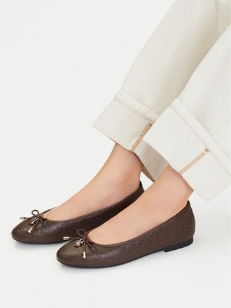 Tommy Hilfiger Ballerinas Tommy Hilfiger Th Charm Monogram Ballerina FW0FW09683 Braun
