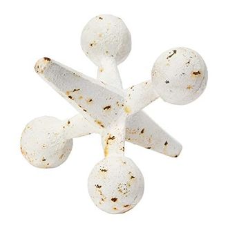 Creative Co-op Creative Co-Op Gusseisen-Jack-Akzent, Weiß